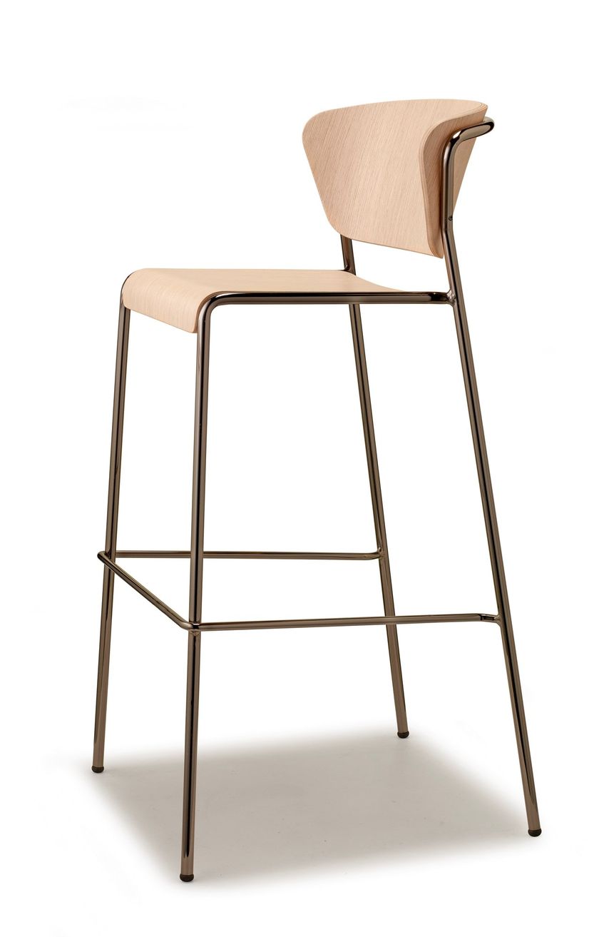 LISA WOOD Stackable high wooden stool with back By SCAB DESIGN | design ...