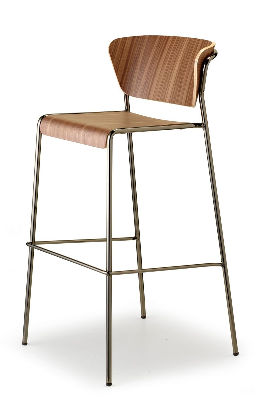 LISA WOOD Stackable high wooden stool with back By SCAB DESIGN | design ...