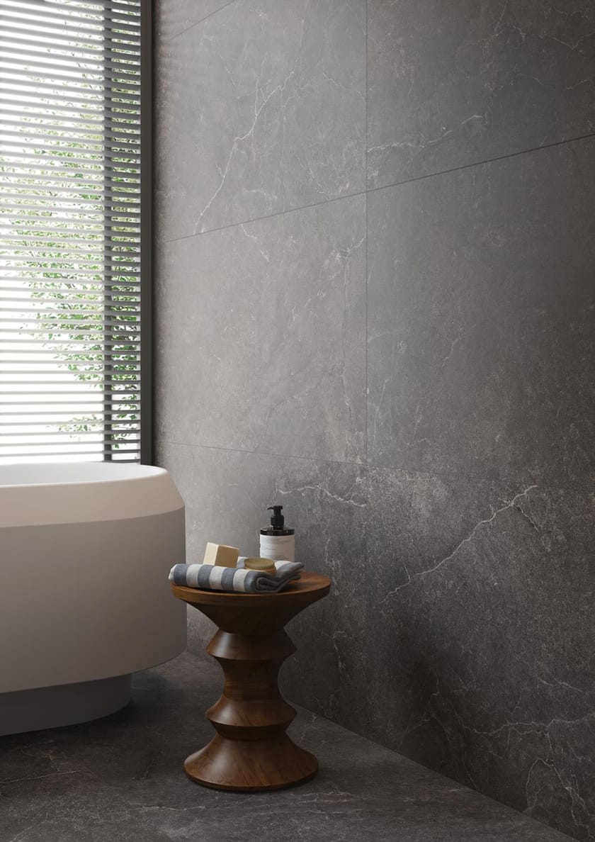 Porcelain stoneware wall/floor tiles with stone effect LITHOS CARBON ...