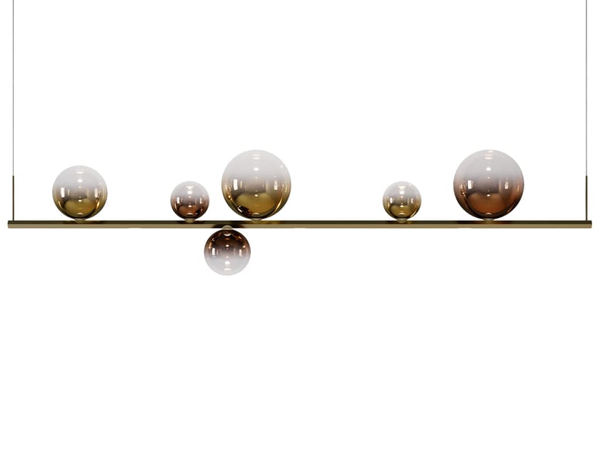 RANDOM STICK LED blown glass pendant lamp By LODES