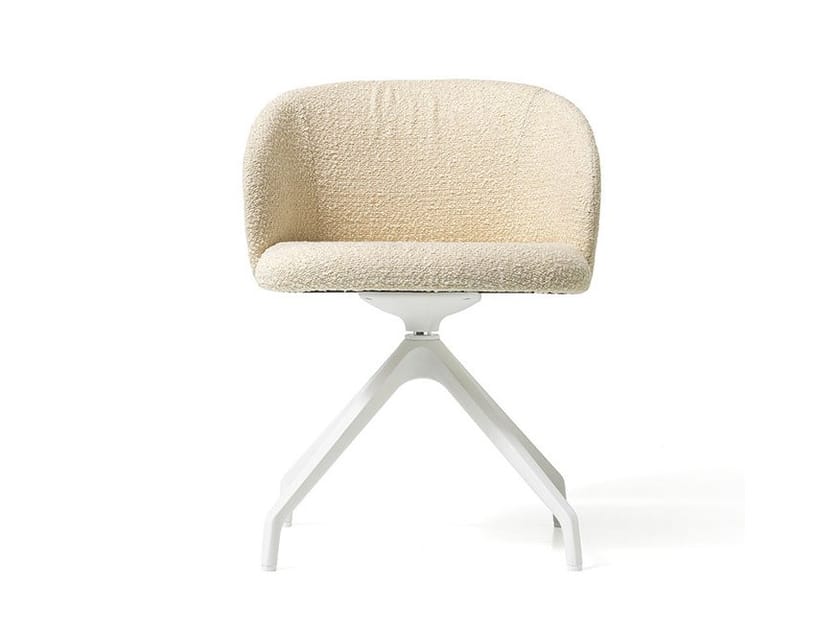 LOFT Swivel trestle-based fabric easy chair with armrests By Diemme ...