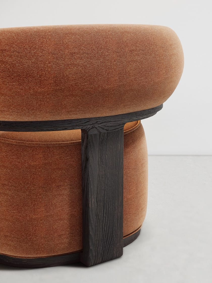 LOLA Fabric armchair with armrests By District Eight | design D8 Studio