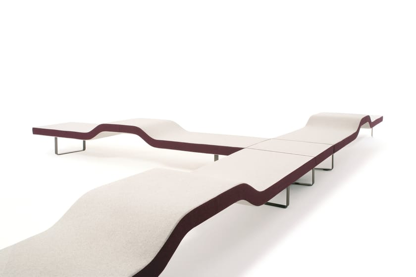 Upholstered bench LONGWAY B By Segis design Bartoli Design