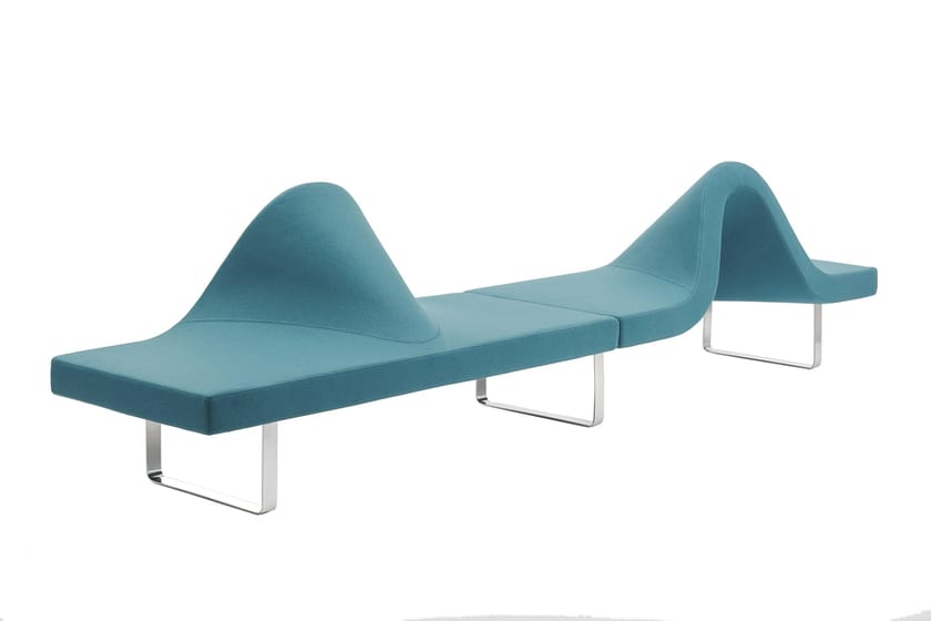 Upholstered modular fabric bench LONGWAY W Longway Collection By Segis ...