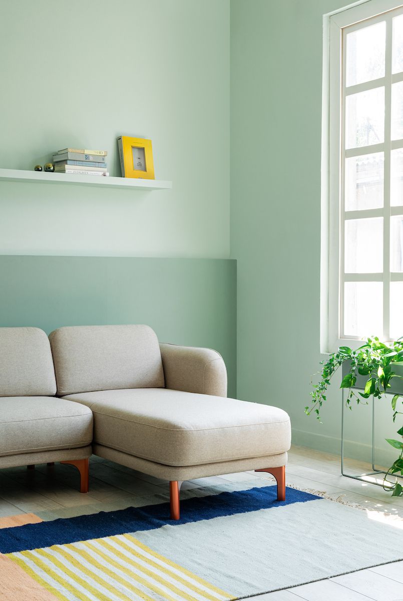 Divano modulare in tessuto con chaise longue LOOP | Divano angolare ...