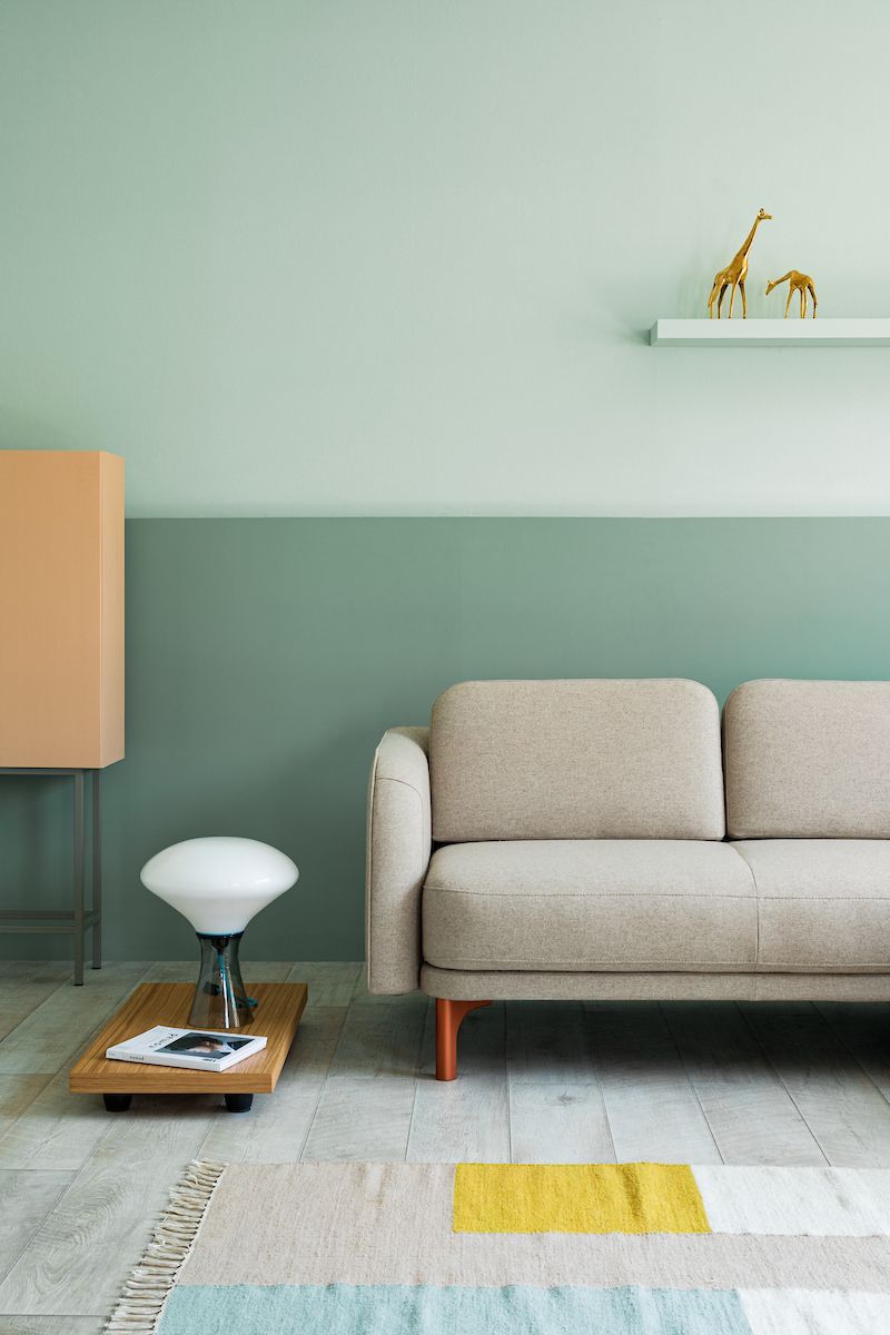 Divano modulare in tessuto con chaise longue LOOP | Divano angolare ...