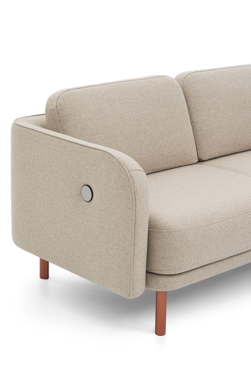 Divano modulare in tessuto con chaise longue LOOP | Divano angolare ...