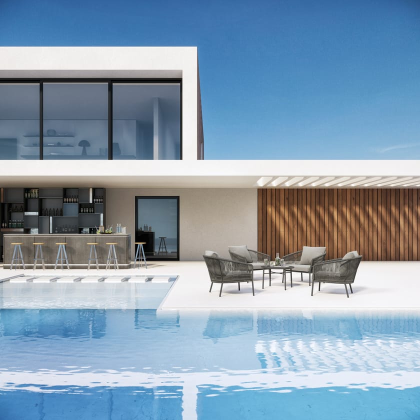 LOOP LOUNGE | Garden armchair with armrests Loop Lounge Collection By solpuri design Hoffmann ...