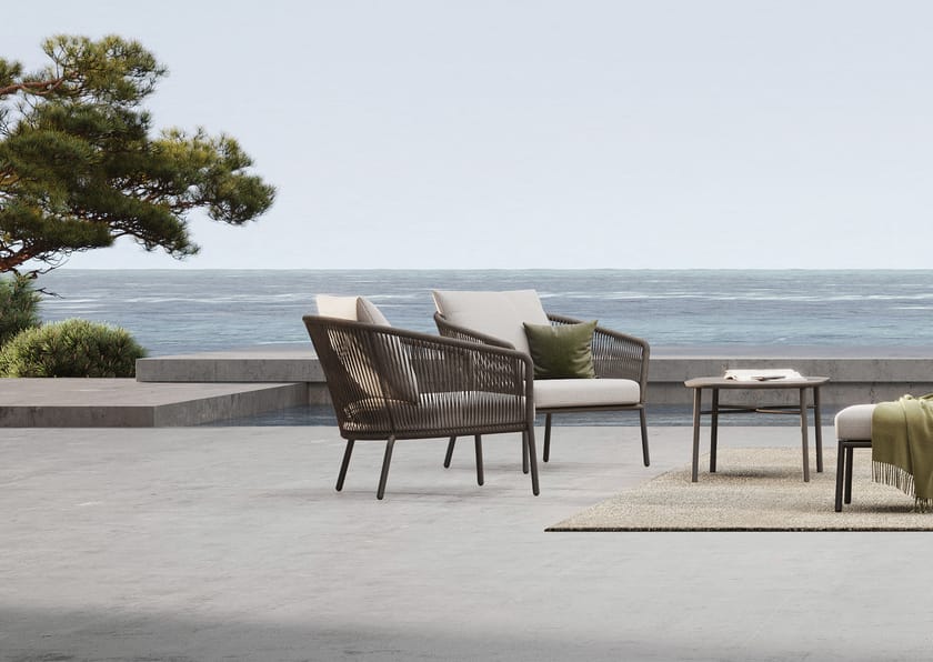 LOOP LOUNGE | Garden armchair with armrests Loop Lounge Collection By solpuri design Hoffmann ...