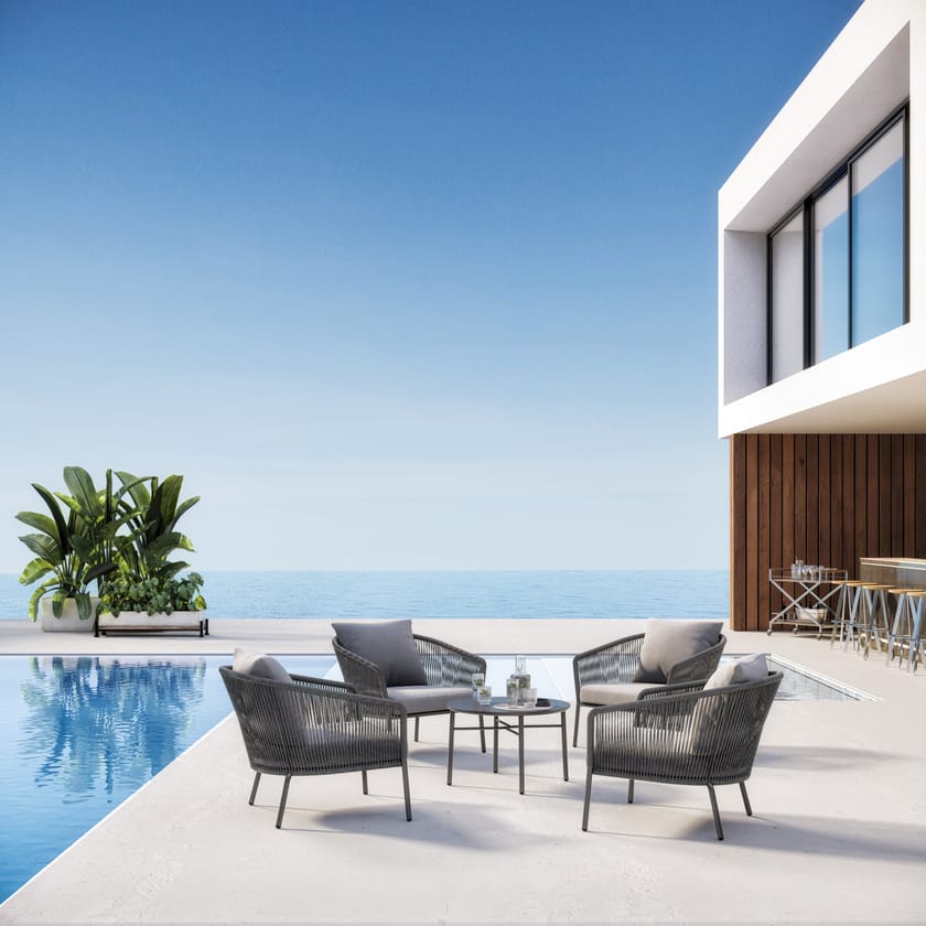 LOOP LOUNGE | Garden armchair with armrests Loop Lounge Collection By solpuri design Hoffmann ...