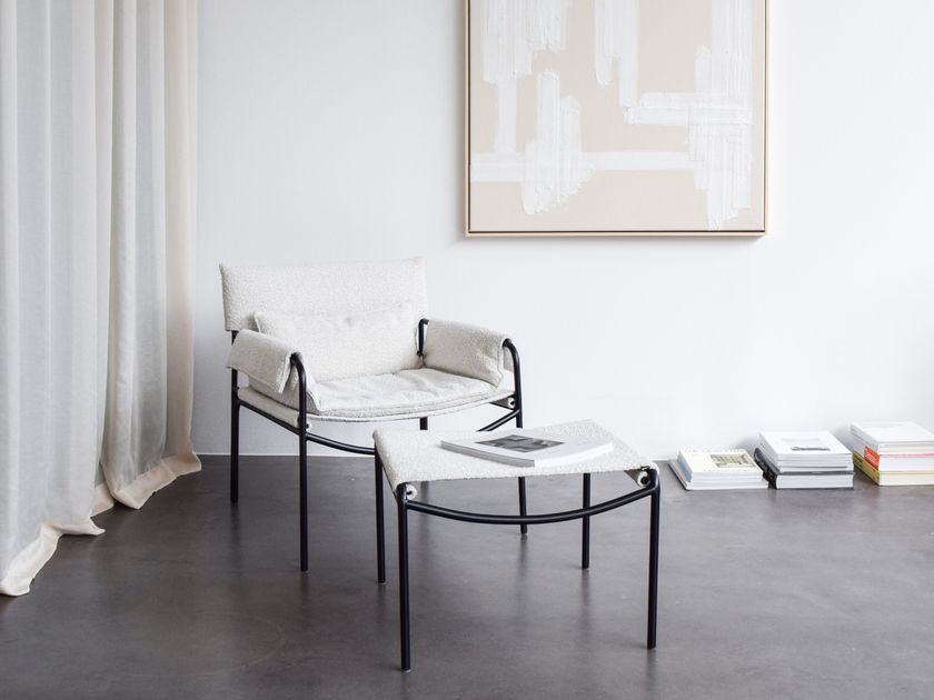 LOOP LOUNGE Fabric easy chair with armrests By KFF | design Daniel Schmidt