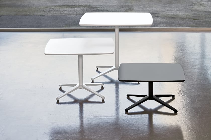 LOTO LOUNGE | Square coffee table Steel and wood coffee table By Nahu