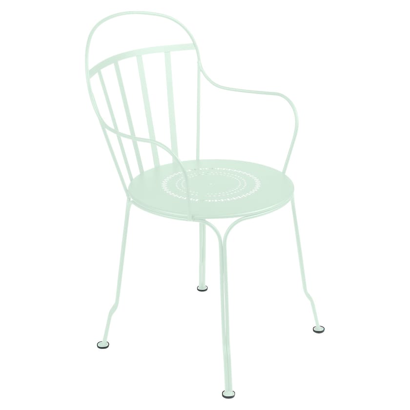 LOUVRE Stackable steel garden chair with armrests By Fermob
