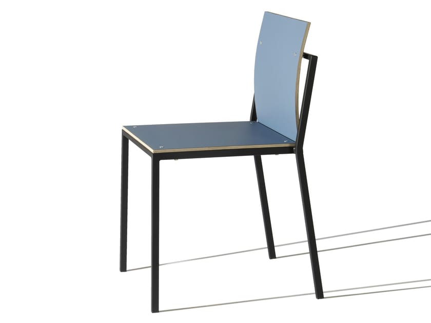 Sedia impilabile in multistrato con gambe in acciaio LSD | Sedia - Belca