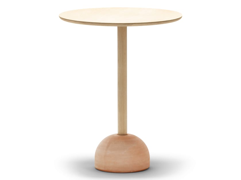 LUR Round oak high table By Alki | design Iratzoki Lizaso