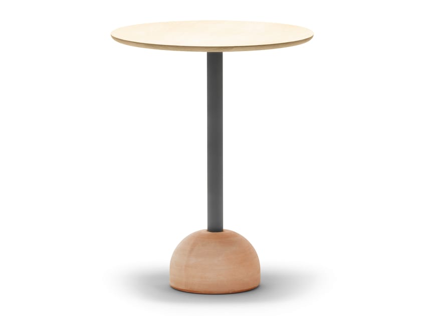 LUR Round oak high table By ALKI | design Iratzoki Lizaso