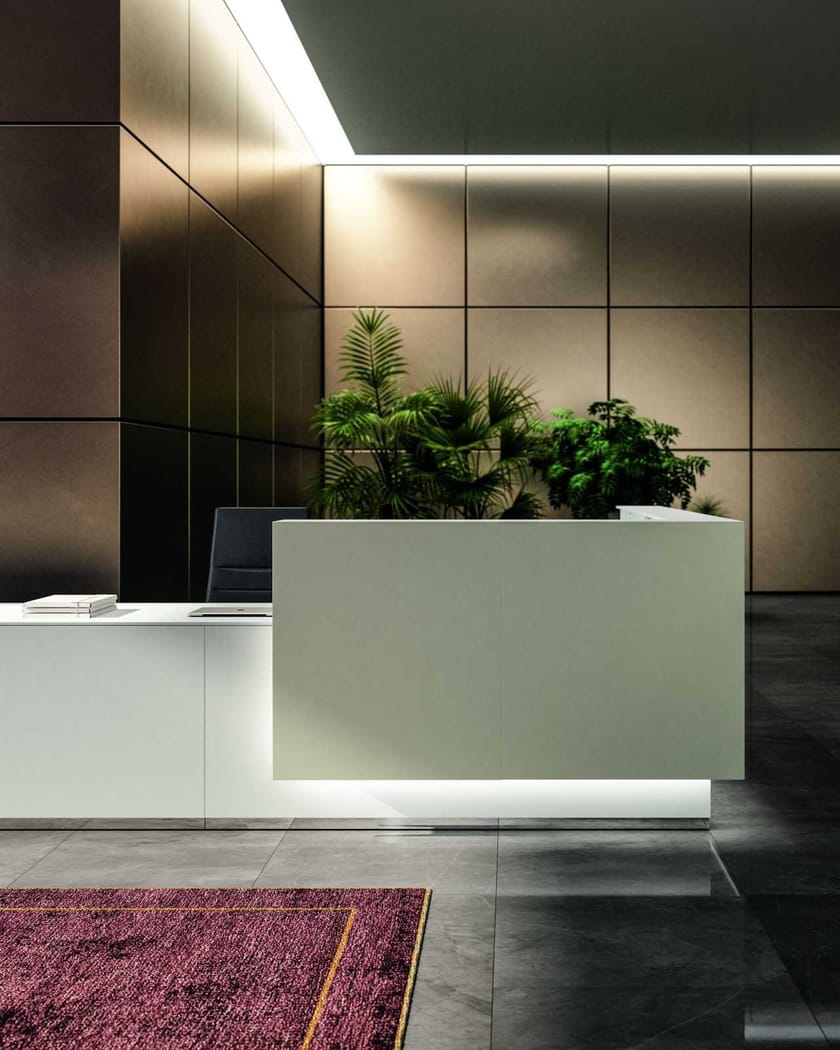 Modular Office reception desk with Built-In Lights LUX 2 Reception Lux ...