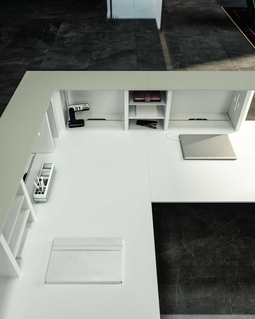 Modular Office reception desk with Built-In Lights LUX 2 Reception Lux ...