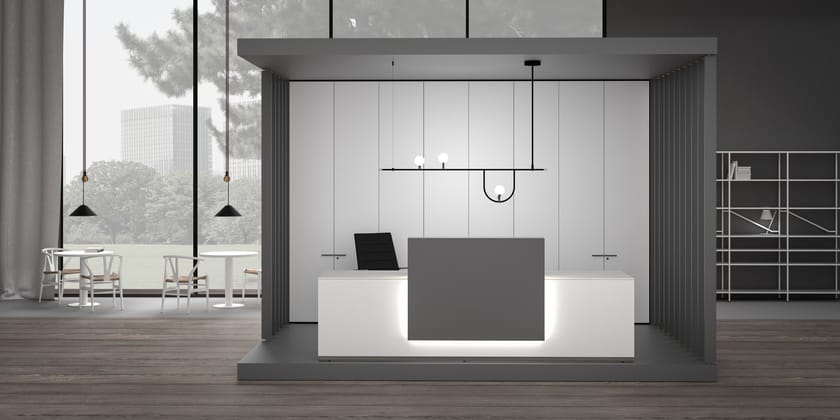 Reception desk LUX 3 Reception Lux Collection By Bralco design Gianantonio Perin
