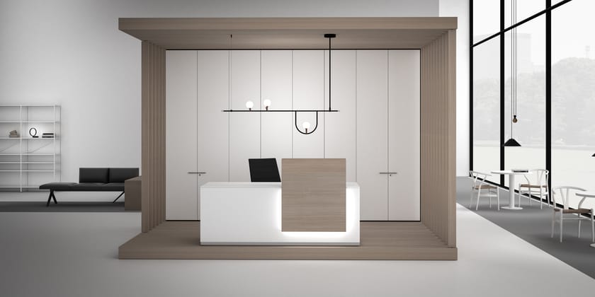 Reception desk LUX 3 Reception Lux Collection By Bralco design Gianantonio Perin