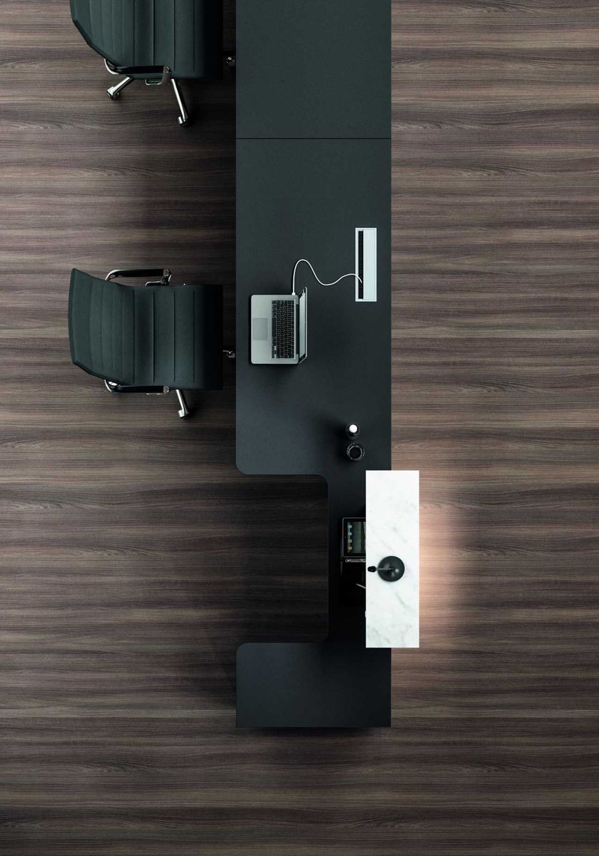 Modular Office reception desk with Built-In Lights LUX 3 Reception Lux Collection By Bralco ...