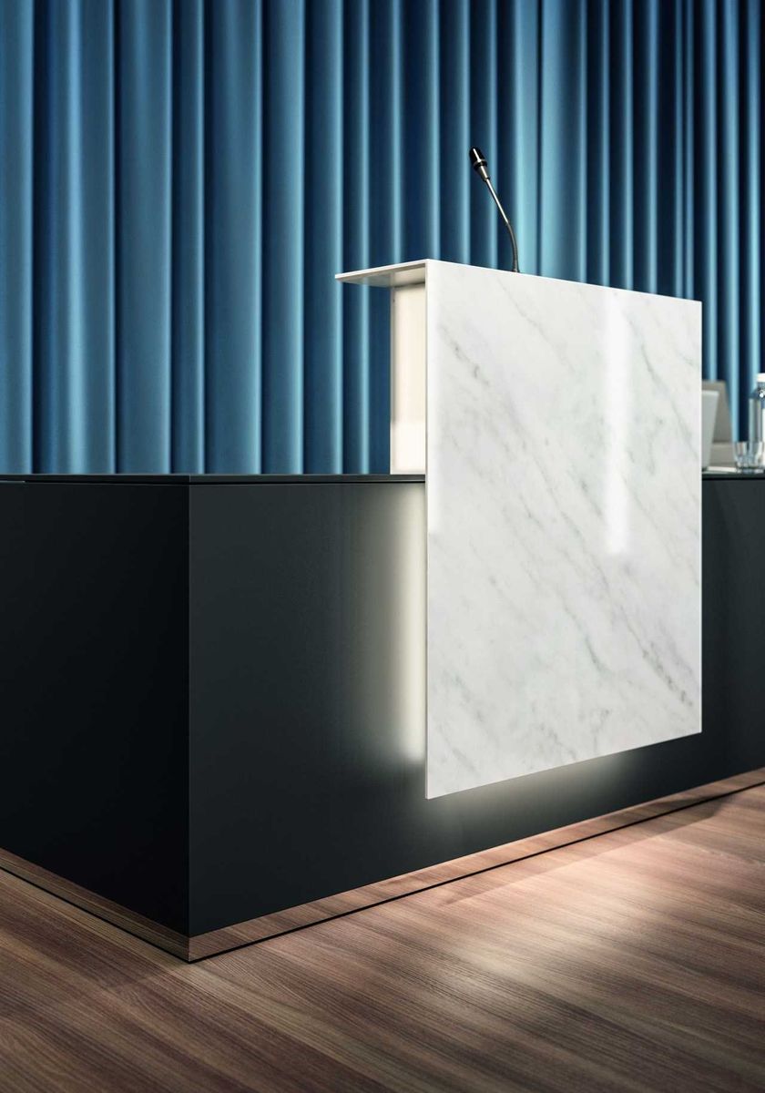 Modular Office reception desk with Built-In Lights LUX 3 Reception Lux ...