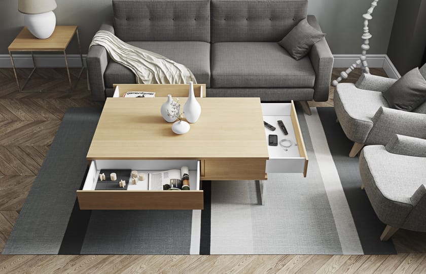 Rectangular coffee table with storage space LYRA By TemaHome design ...