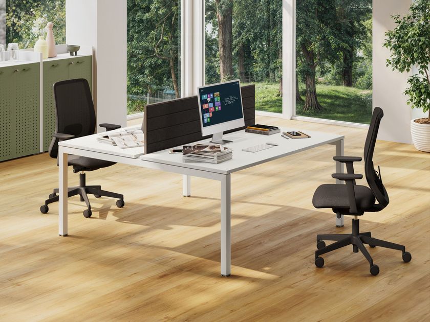 OXI BASIC Rectangular sectional workstation desk By Las Mobili