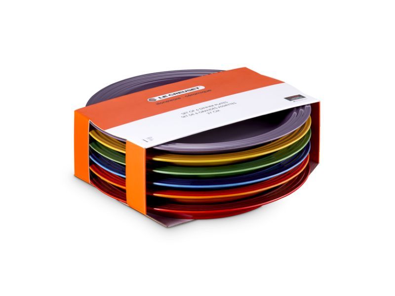 SET OF 6 FLAT PLATES Set of vitrified stoneware plates By Le Creuset