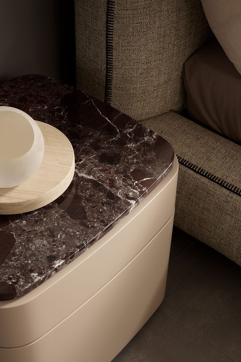 LULLABY Rounded wooden bedside table with drawers By Lema | design ...