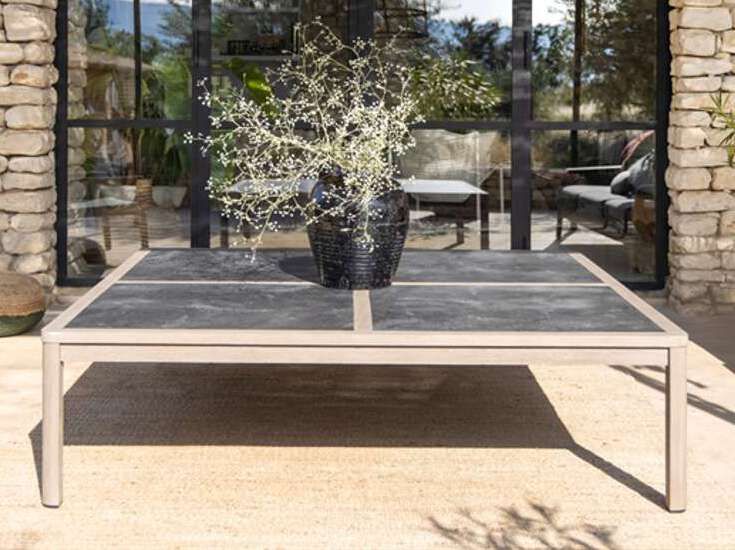 COPENHAGUE Low square HPL garden side table By Les Jardins®