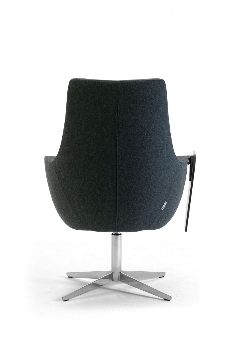 VICTORIA Swivel wool easy chair with writing tablet By Leyform | design ...