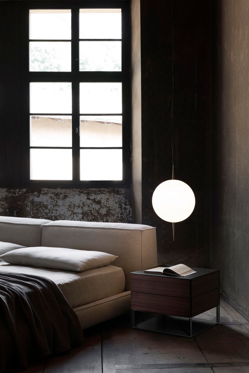 HALFSQUARE Comodino quadrato in acciaio e legno con cassetti By Living ...