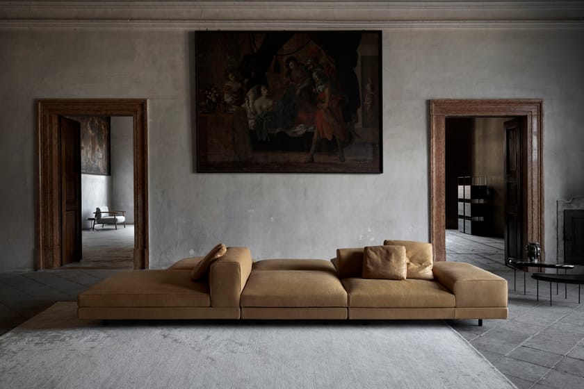 LORENTZ Double-sided modular leather sofa By Living Divani
