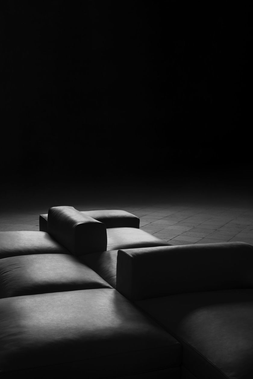 LORENTZ Double-sided modular leather sofa By Living Divani