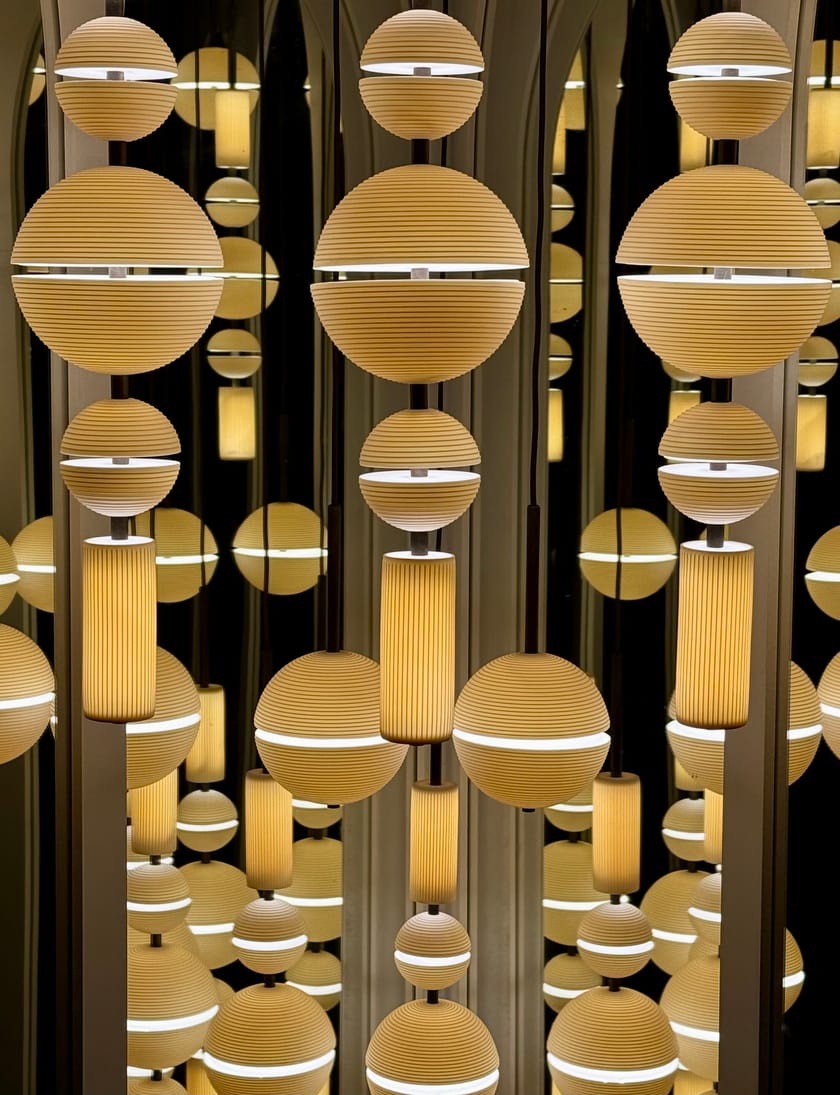 CASCADE LONG PENDANT LED handmade porcelain pendant lamp By Lladró