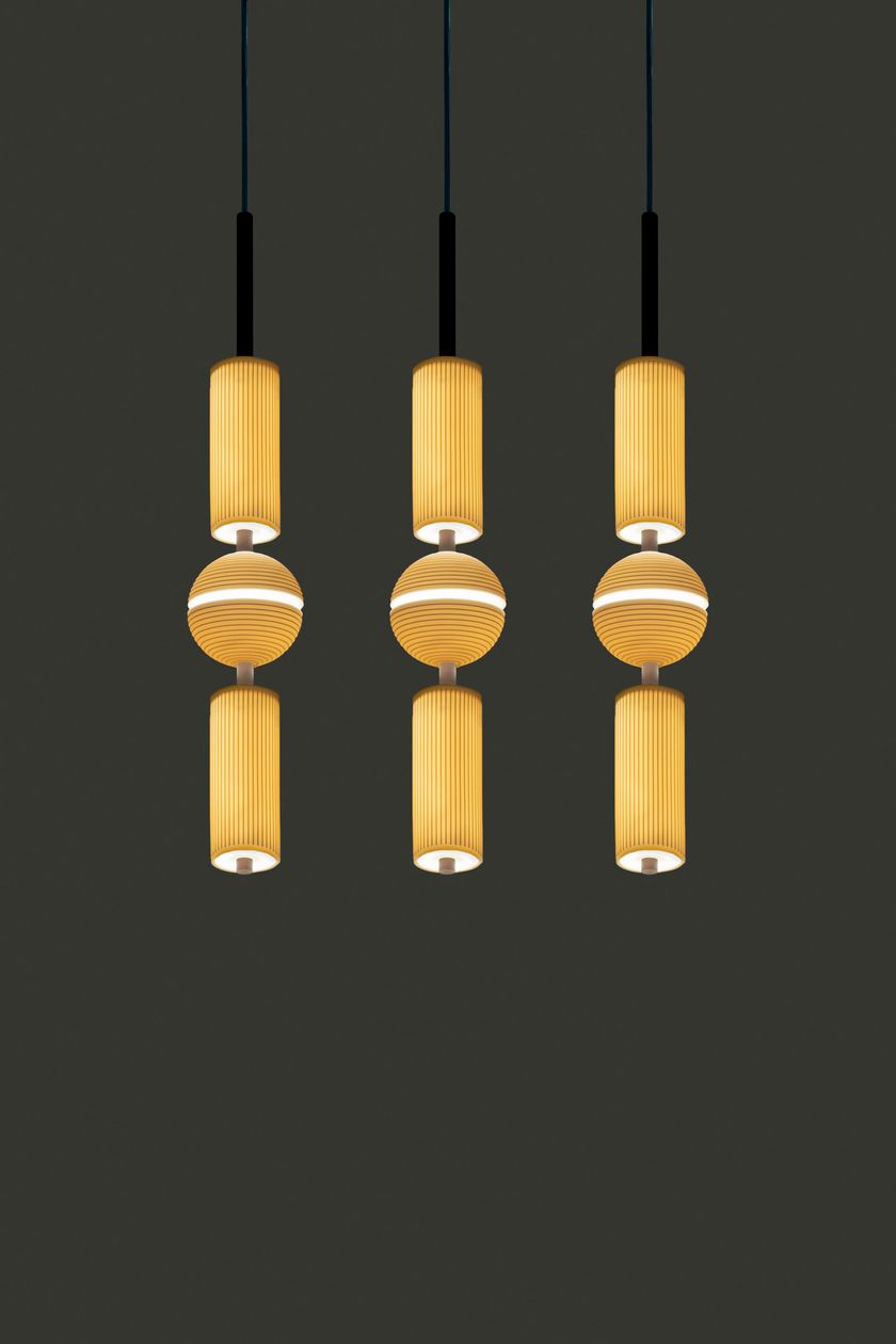 CASCADE LONG PENDANT LED handmade porcelain pendant lamp By Lladró