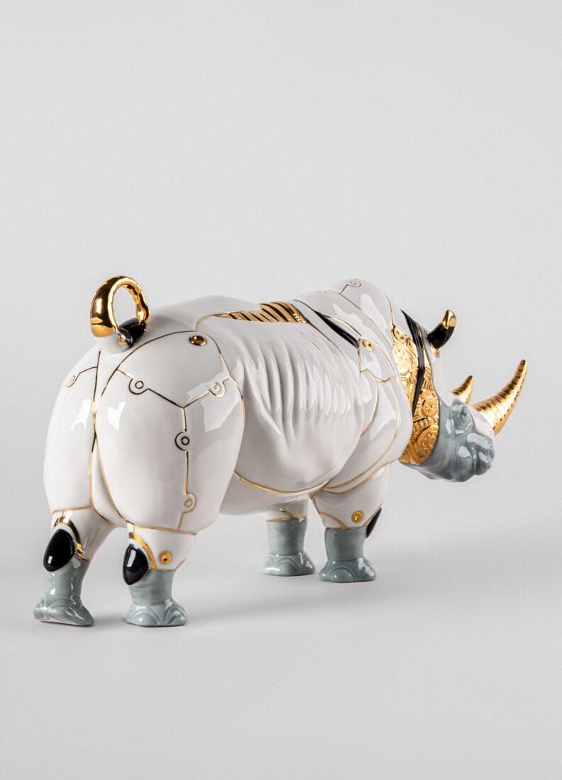 RHINO CYBORG Porcelain decorative object By Lladró