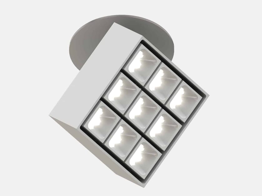 LEVA QUADRA Q9 LED recessed metal ceiling lamp By Lucifero's