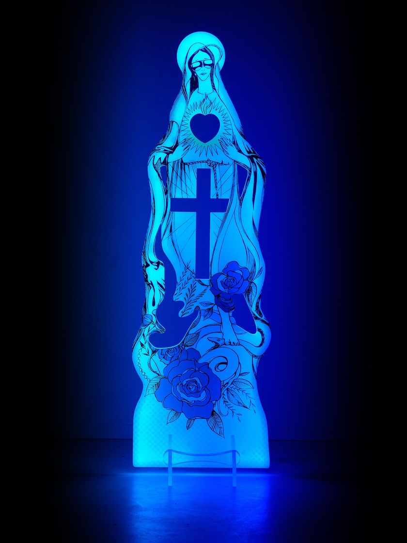 LED PMMA floor lamp MADONNA Icons Collection By Tecnografica