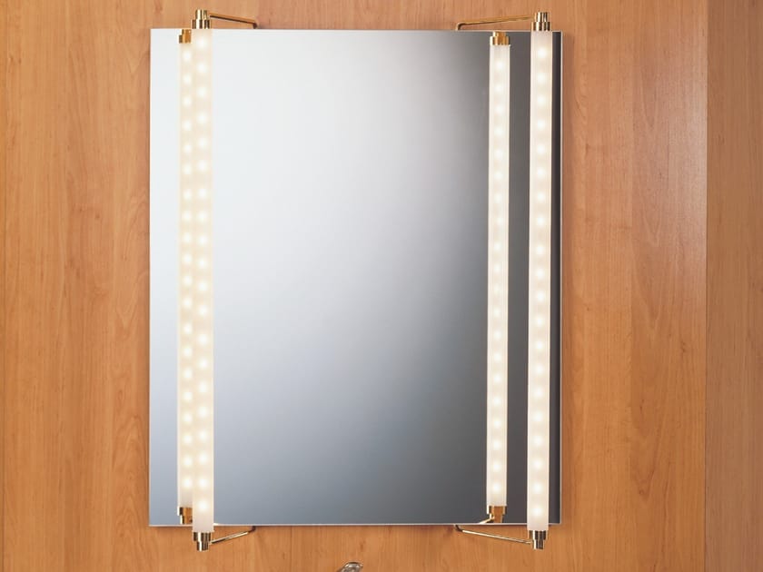 LED brass Mirror lamp MAKE UP 4 By betec Licht