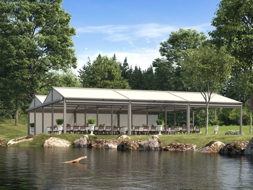 Freistehende Terrassenüberdachung mit Faltdach MARKILUX CONSTRUCT By ...