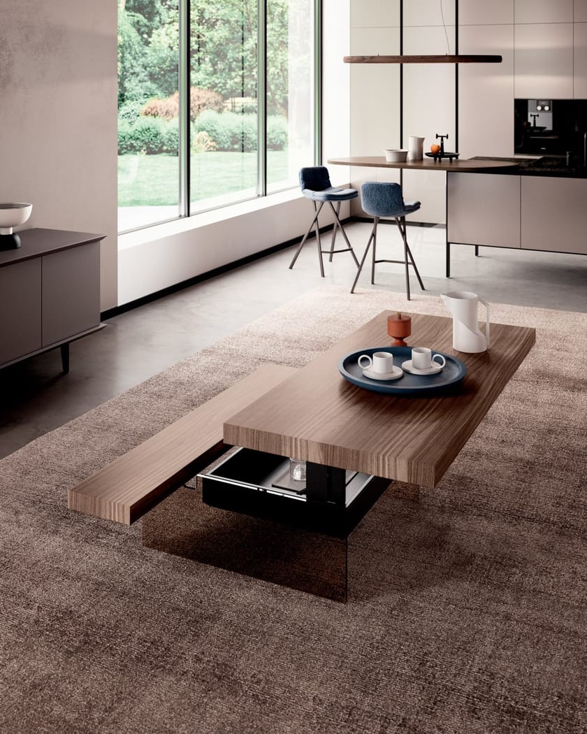 MARKUS Height-adjustable wooden coffee table By Ozzio Italia | design ...