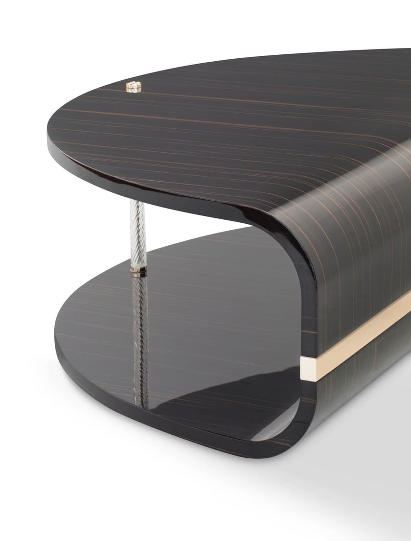 MARS Wood and glass coffee table By Sicis | design Massimiliano Raggi