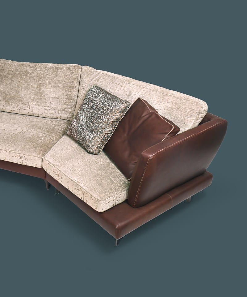 MARTIN | Sectional sofa Sectional leather and fabric sofa By Borzalino ...