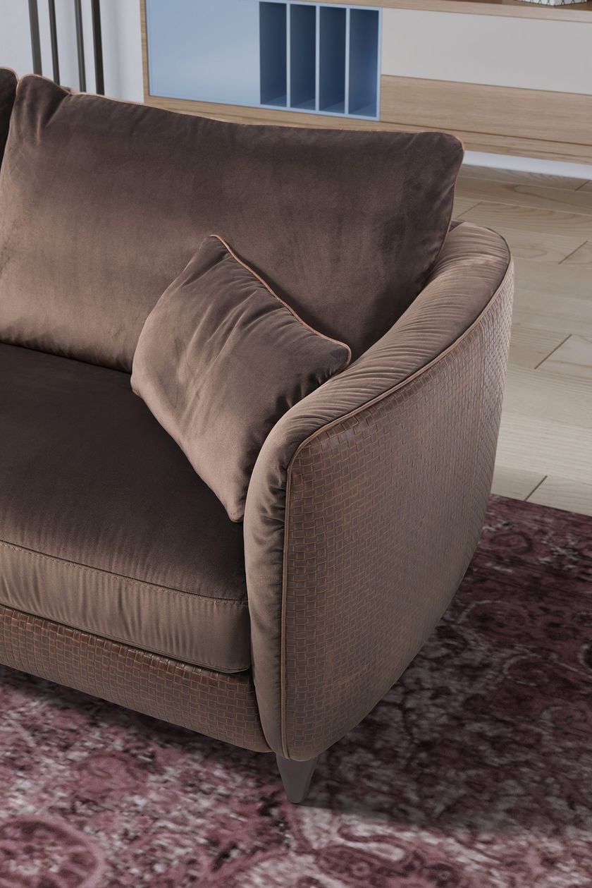 2 seater leather and fabric sofa MARYLIN By Marinelli Home design ...