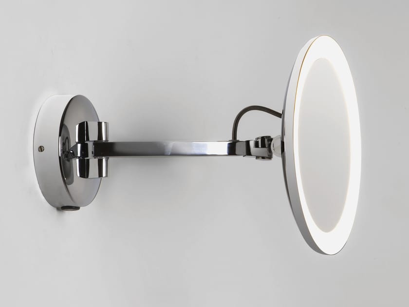 MASCALI ROUND Wall-mounted shaving mirror with integrated lighting By ...