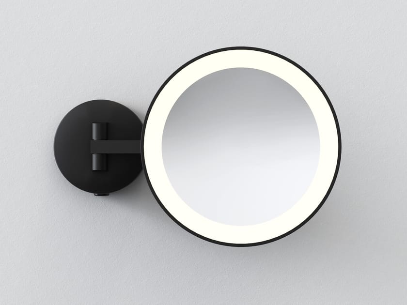 MASCALI ROUND Wall-mounted shaving mirror with integrated lighting By ...