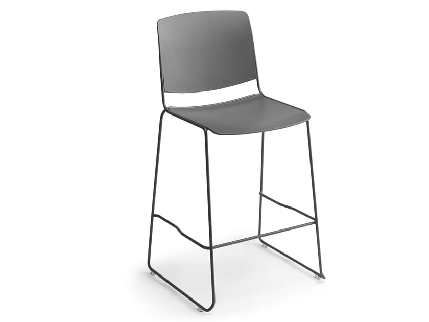 MASS High polypropylene stool with footrest By Sellex | design Javier ...