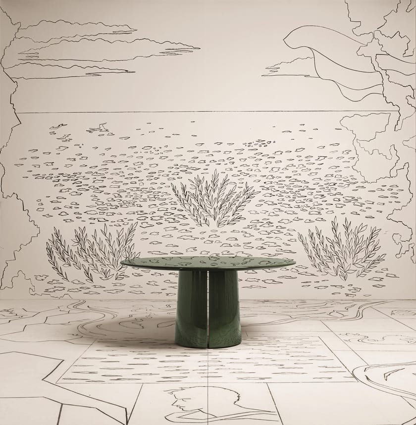 MATEO Round wooden table By Molteni & C. | design Vincent Van Duysen